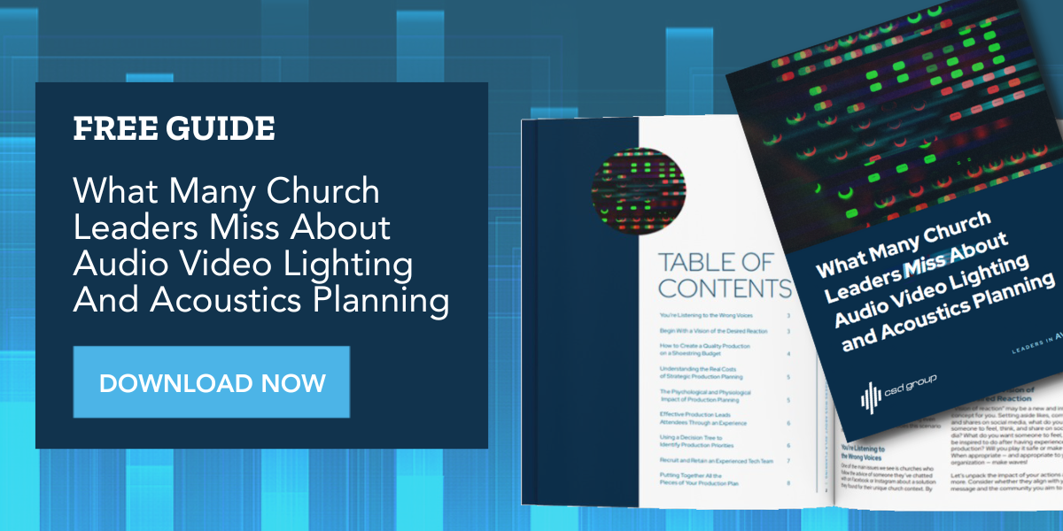 Church Audio Video Lighting and Acoustics Planning Guide | CSD Group